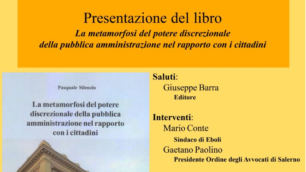 EBOLI - PRESENTAZIONE DEL LIBRO DI PASQUALE SILENZIO | Il Commendatore